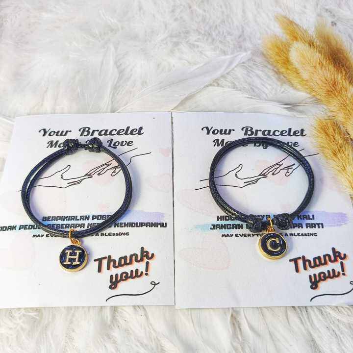 Gelang Couple Inisial Nama Epoxy | Gelang Inisial Nama Charm Epoxy ...