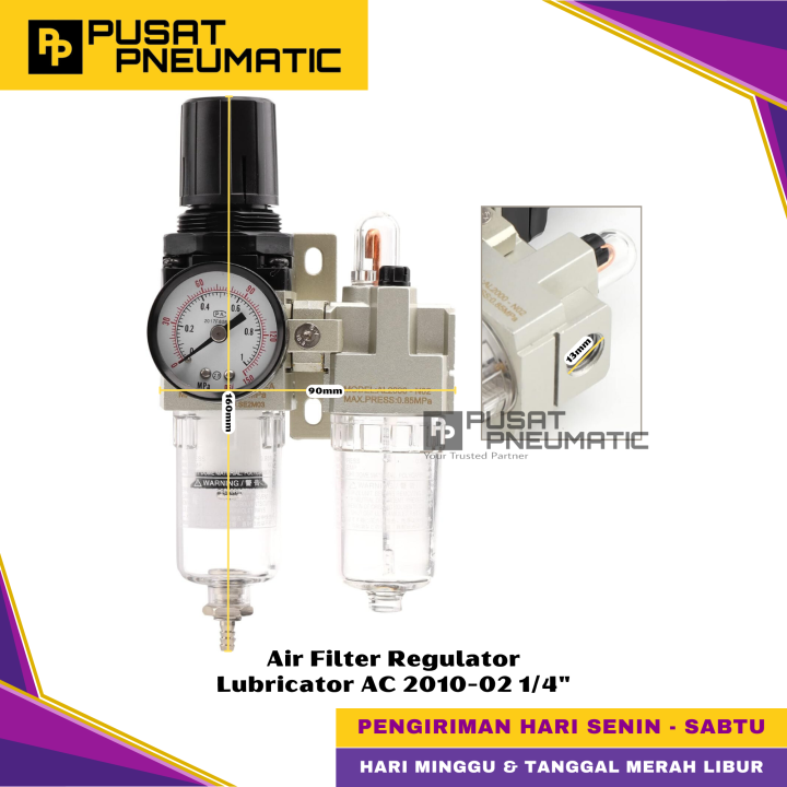 AC 2010-02 Air Service Unit Filter Regulator Lubricator Pneumatic Drat ...