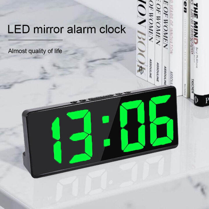Digital Clock LED Alarm Clock Voice Control USB Table Clock Digital ...