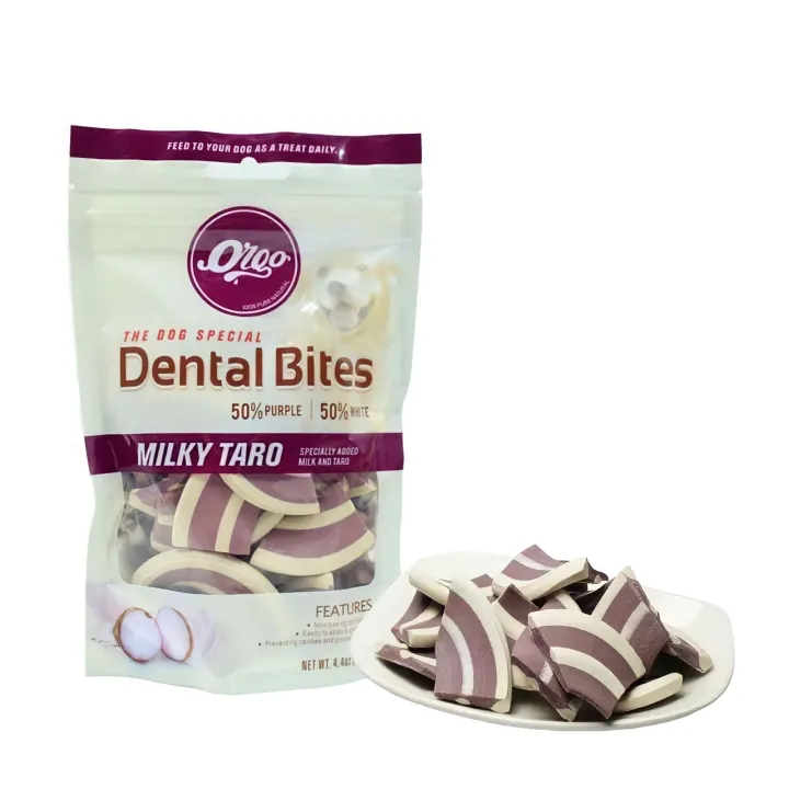 Orgo Dental Bites Milky Taro Flavor 125g - Pet Dog Dental Chew Treats ...