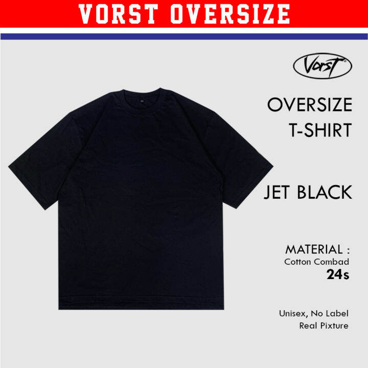 Kaos Polos Hitam Oversize Cotton Combed 24s Lazada Indonesia