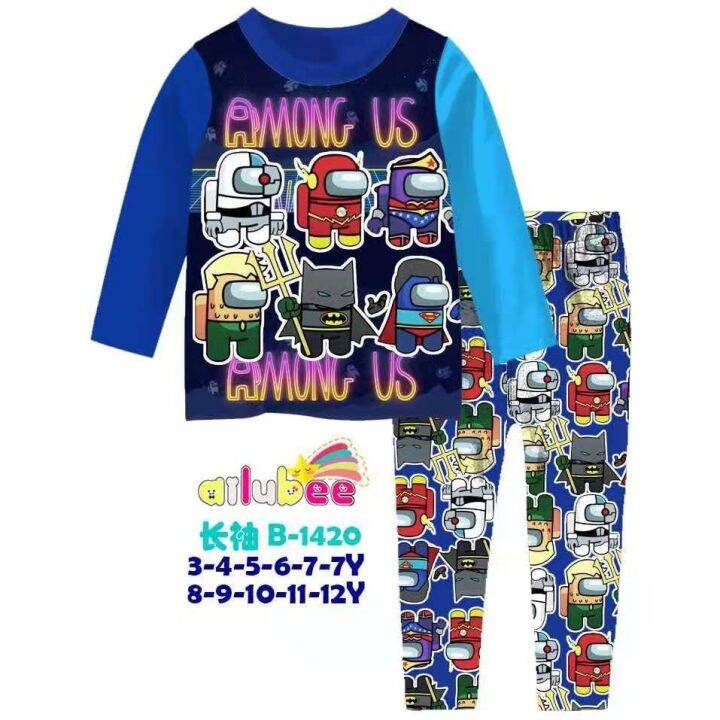 3-12Y Ailubee Pyjamas Among Us Boy Sleepwear Among Us Pyjama Set | Lazada