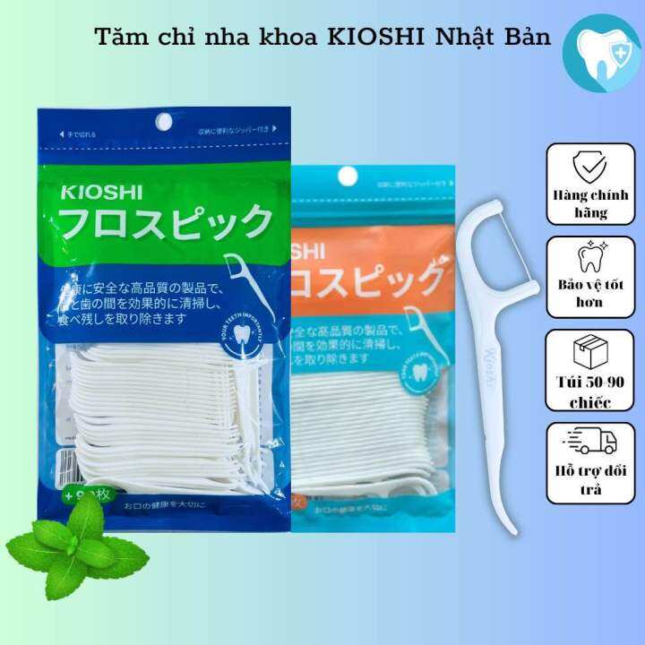 1 Túi (90 chiếc) Tăm chỉ nha khoa Kioshi chỉ kẽ răng theo công nghệ Nhật Bản giúp vệ sinh răng ...