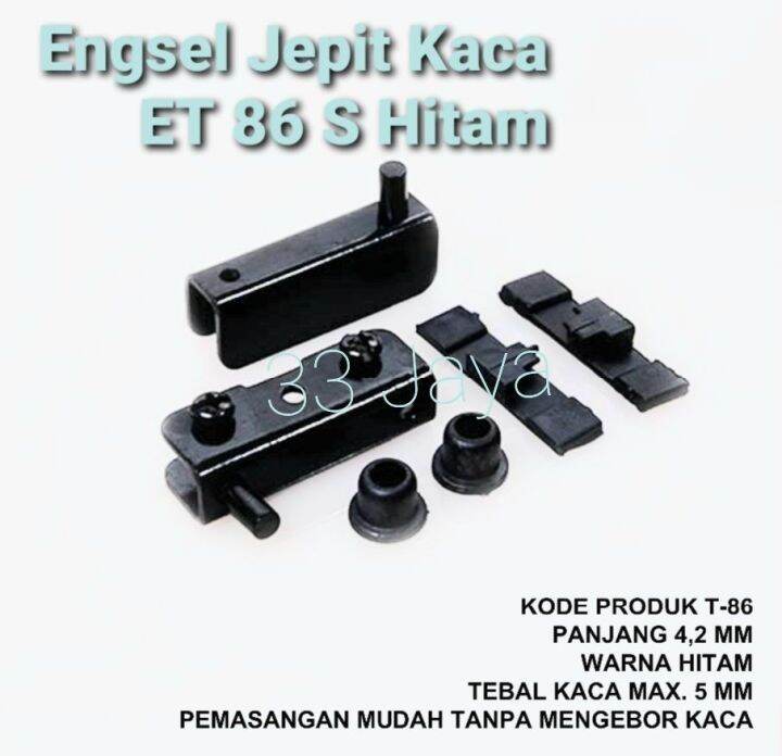 Engsel Jepit Kaca ET 86 S Hitam Per Set | Lazada Indonesia