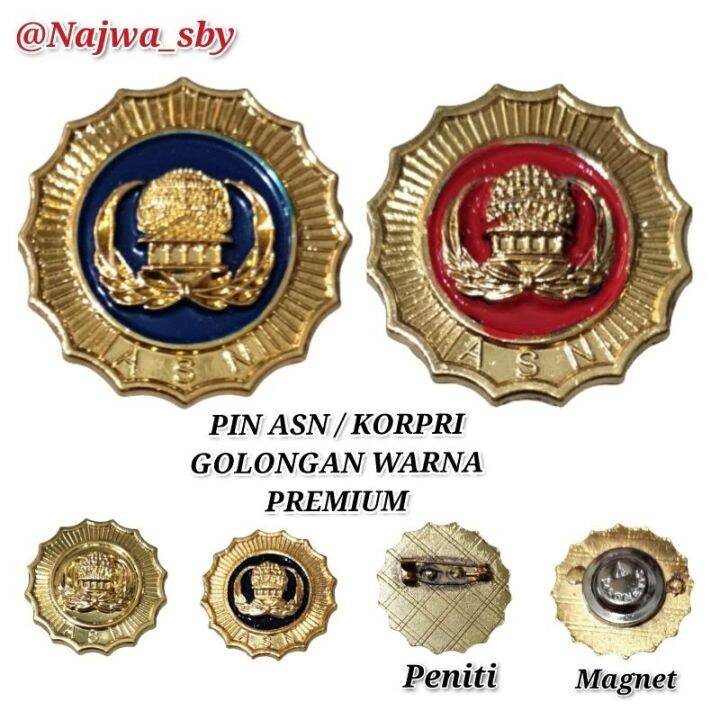 Pin ASN Magnet / PIN KORPRI GOLONGAN WARNA PREMIUM ( MAGNET ) | Lazada ...