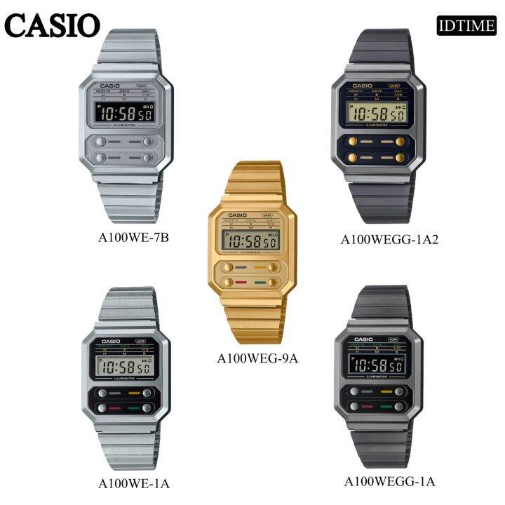 CASIO รุ่นใหม่ A100WE-1A,A100WEG-9A,A100WEGG-1A สินค้ามีรับประกัน1ปี ...