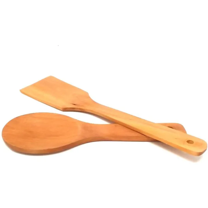 Flat Wooden Rice Paddle Spatula Natural Wood Turner Sandok | Lazada PH