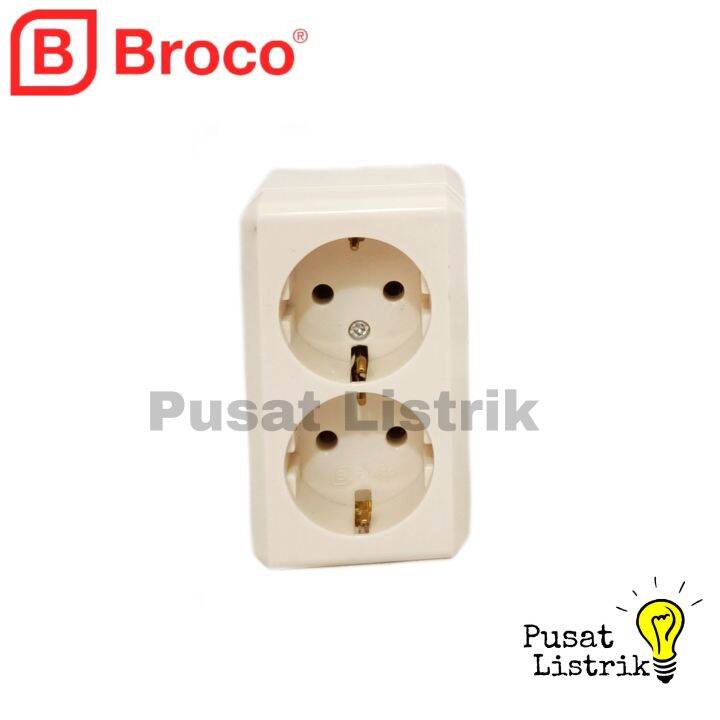 OB Stop Kontak 2 Lubang Buka Broco Stop Kontak 2L Permukaan | Lazada ...