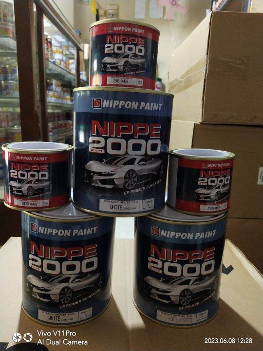 CAT NIPPON PAINT NIPPE EPOXY 2000 ISI 1 LITER +HARDENER 200 ML WARNA PUTIH DAN GREY(ABU2 ...