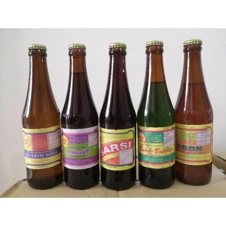 (5 in 1) Long Chan Drink 285ml / 500ml Soft Drink 5 Flavours Sarsi Orange Ice-cream Soda Fruitty ...