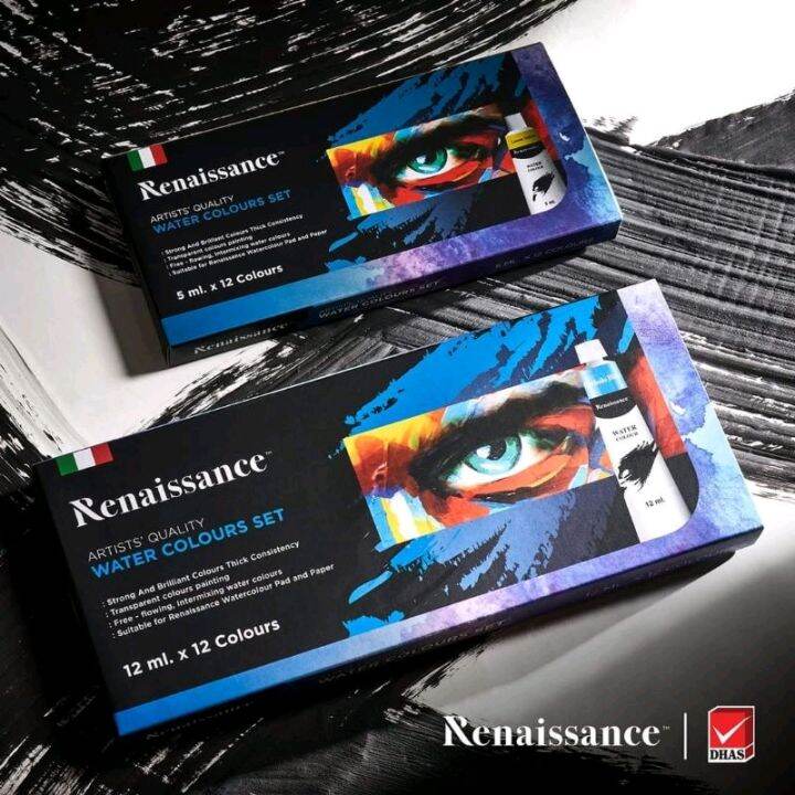 Renaissance Water Colors Set 12, 24 สี (5,12 ml) ชุดสีน้ำเรนาซองค์ ...