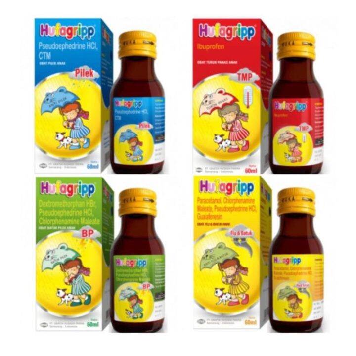 Hufagripp Sirup 60 ML Merah Kuning Hijau Biru - Obat Demam Batuk Pilek ...
