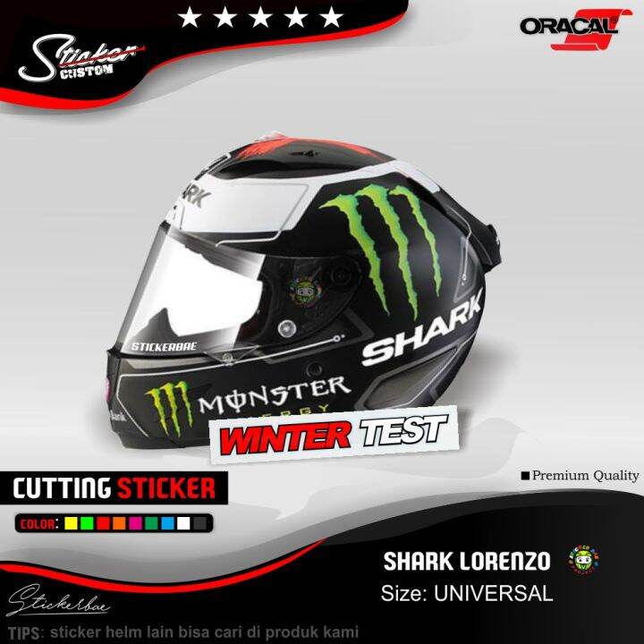 stiker helm shark lorenzo monster energy full set lengkap sticker ...
