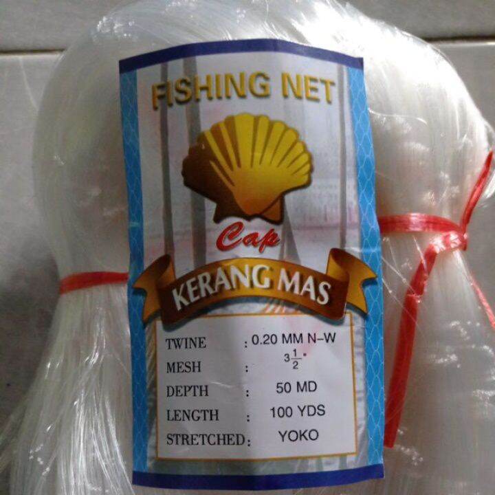 jaring ikan ukuran 3½ inch 0.20 50md/100yds yoko jaring jala pukat ikan ...