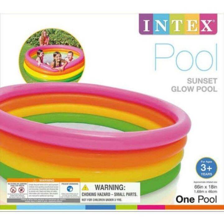 ORIGINAL INTEX RAINBOW ROUND POOL | Lazada PH