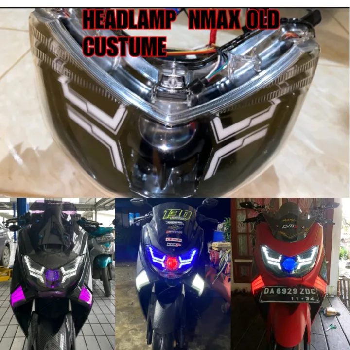 HEADLAMP NMAX CUSTUME LAZY EYE PROJIE BILED DAN DEMON EYE KEPALA DEPAN ...