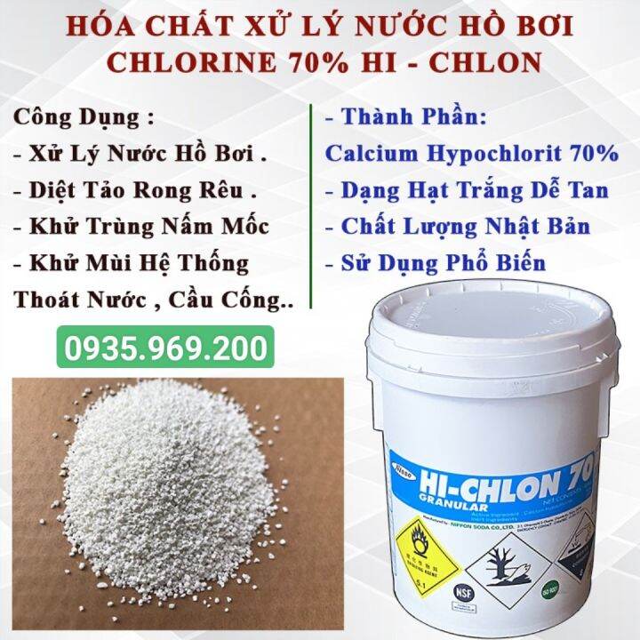 1kg Chlorine Hi-CHLON 70% Nhật xử lý hồ bơi , diệt rong rêu tảo , sát ...