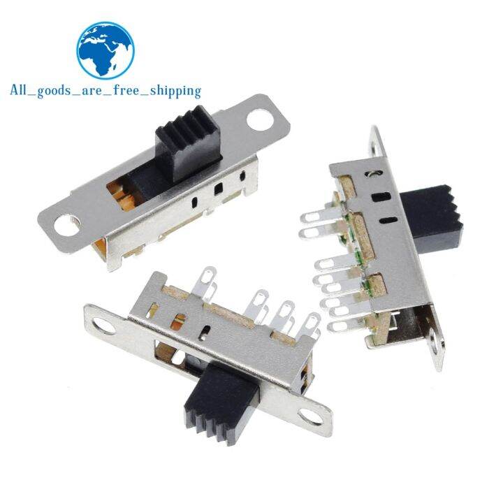 10Pcs SS23E04 Double Toggle Switch 8 Pins 3 files 2P3T DP3T Handle high 5mm small slide switch ...