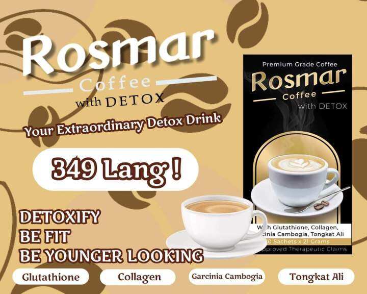 Rosmar Detox Drink Coffee Flavor with freebies | Lazada PH