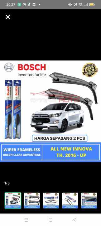 Wiper Kaca Depan Original Bosch mobil Innova Reborn 2016-2022 frameless ...