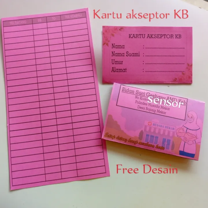 (isi 50) Kartu Akseptor KB lipat 3 free desain | Lazada Indonesia