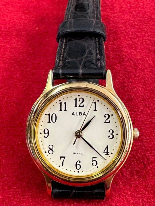 ALBA Quartz ตัวเรือนทองชุบ นาฬิกาผู้หญิง มือสองของแท้ | Lazada.co.th