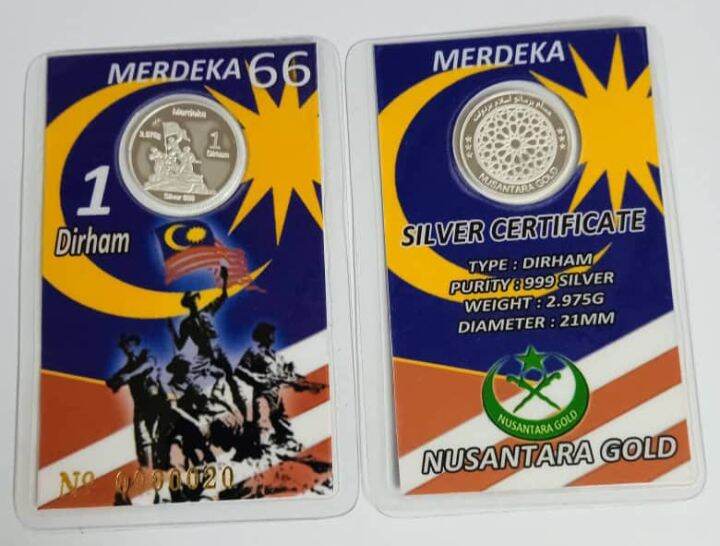 Dirham Merdeka silver Perak 999 certificate serial number | Lazada