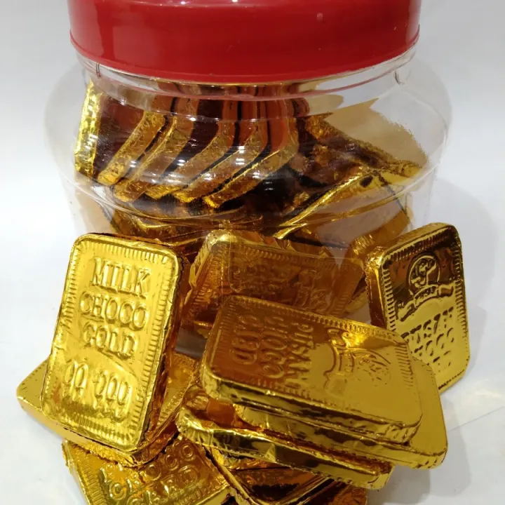 chocolate dolar coin dan kotak batangan emas 200 pcs | Lazada Indonesia