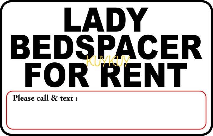 LADY BEDSPACER FOR RENT PVC Signage 7.8x11 inches | Lazada PH