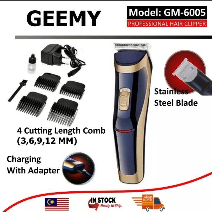 Geemy GM-6005 Rechargeable Professional Hair clippers(Ready Stock in Malaysia) | Lazada