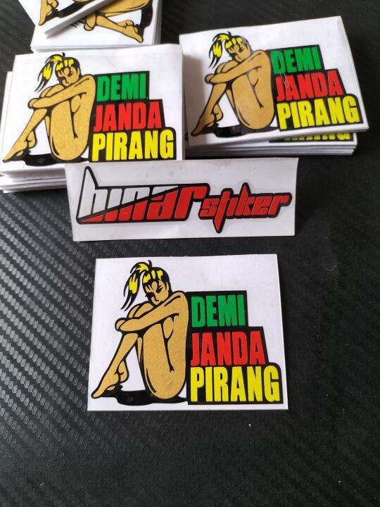 STIKER CUTTING GAMBAR LUCU DEMI JANDA PIRANG | Lazada Indonesia