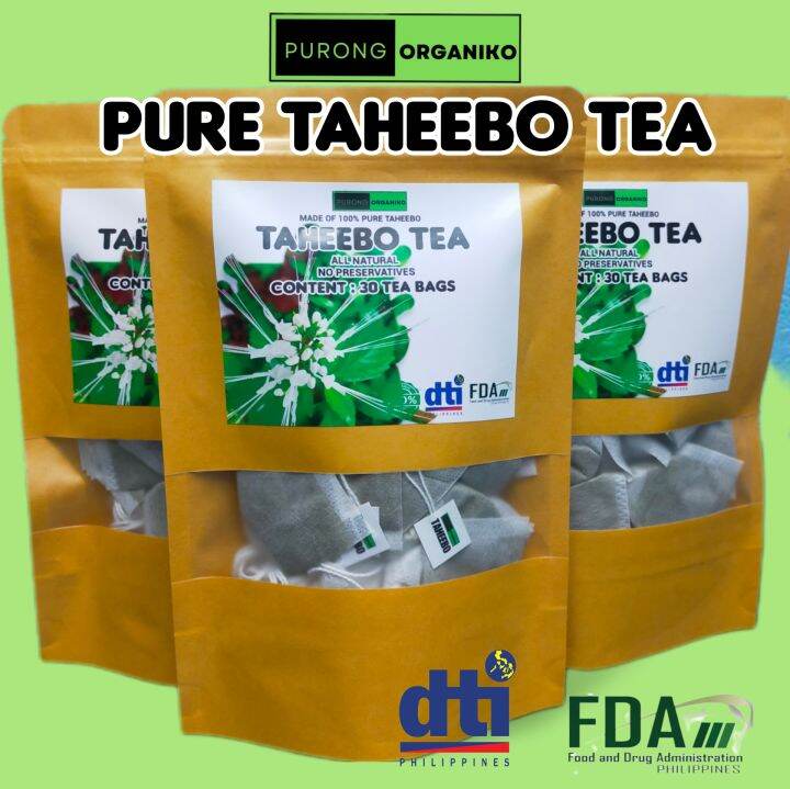 PURE TAHEEBO LEAF TEA 30 PCS TEABAGS/ ALL NATURALS NO PRESERVATIVES ...