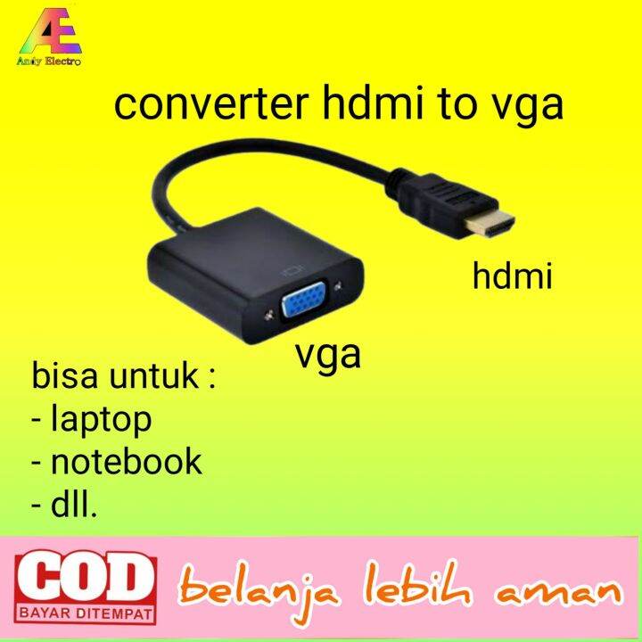 hdmi to vga converter hdmi ke vga /sambungan hdmi komputer | Lazada Indonesia