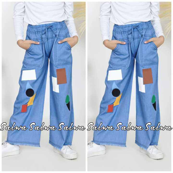 CELANA KULOT JEANS ANAK PEREMPUAN TERBARU 2023 SABLON TEBAL USIA 1 TAHUN SAMPAI 17 TAHUN ...