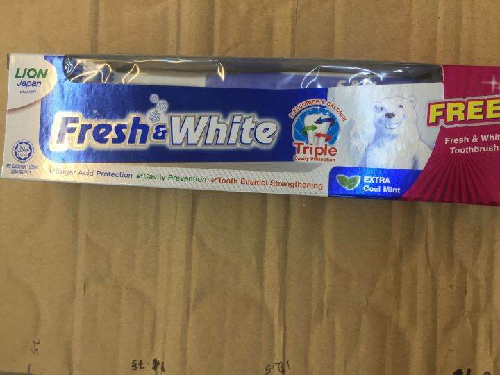 Fresh & White Toothpaste With free toothbrush 160g | Lazada