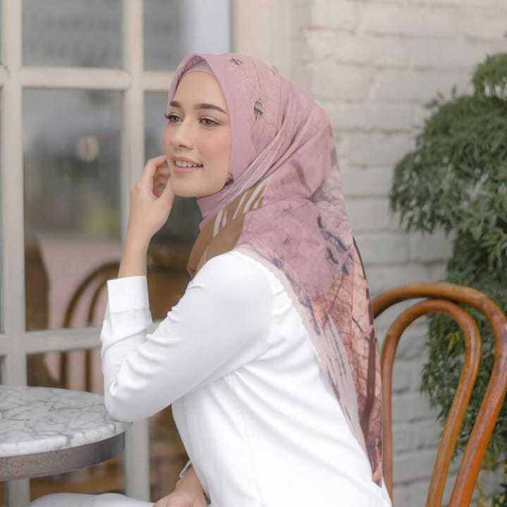PROMO ! COD Hijab Segiempat Motif Loreng Teak 02 / hijab segi 4 Voal Premium / Kerudung Deenay ...