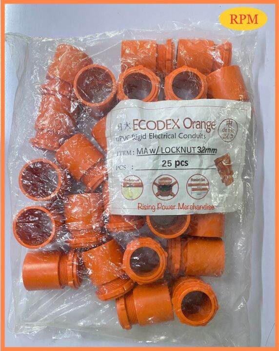 Ecodex PVC Orange Male Adapter with Locknut 1" ( 32mm ) ( 25pcs ...