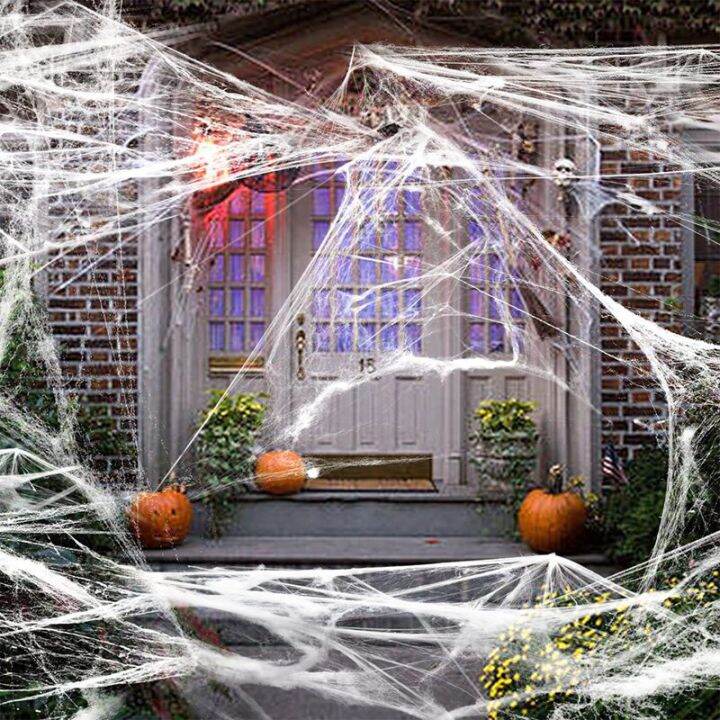 100g Halloween Decorations Artificial Spider Web Super Stretch Cobwebs ...