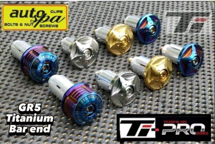 Ti-PRO Real Titanium GR5 "Burnt Blue"HandleBar Bar end. | Lazada PH