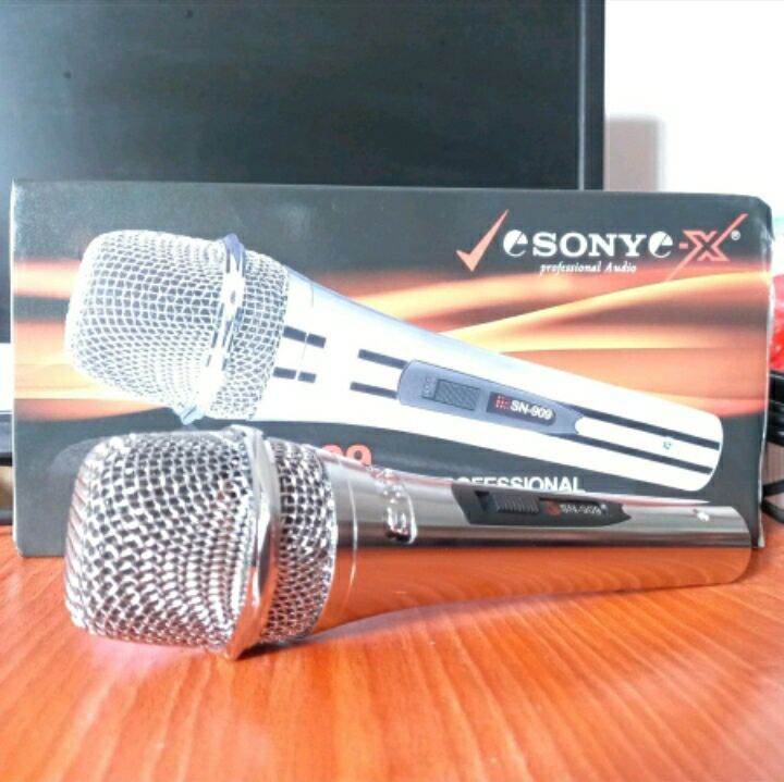 MIC KABEL VE SONY EX SN-909 MIC KARAOKE MICROPHONE VOCAL DUS GOLD MIC ...