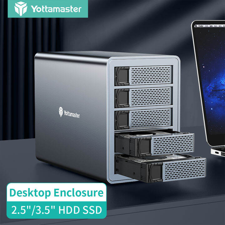 Yottamaster 2 Bay RAID External Hard Drive Enclosure for 2.5" 3.5" Hard ...