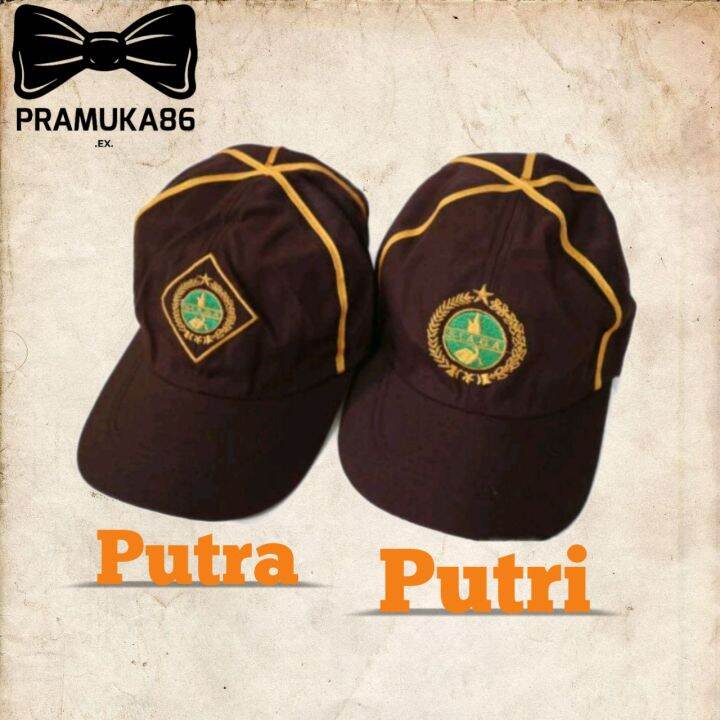 Topi Pramuka Siaga Putra - Putri Bijian Bordir Rapi Kwalitas Premium ...