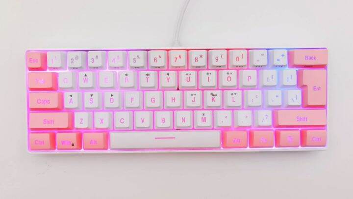 60% Wired Gaming Keyboard True RGB Backlit Ultra-Compact Mini Keyboard ...