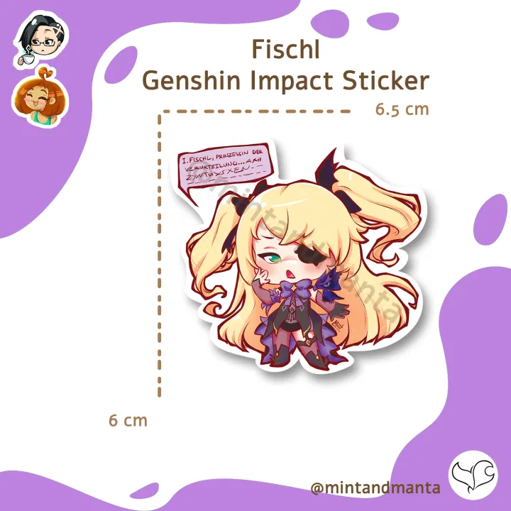 Genshin Impact Sticker Fischl Smol Chibi | Journal Stickers | Laptop ...