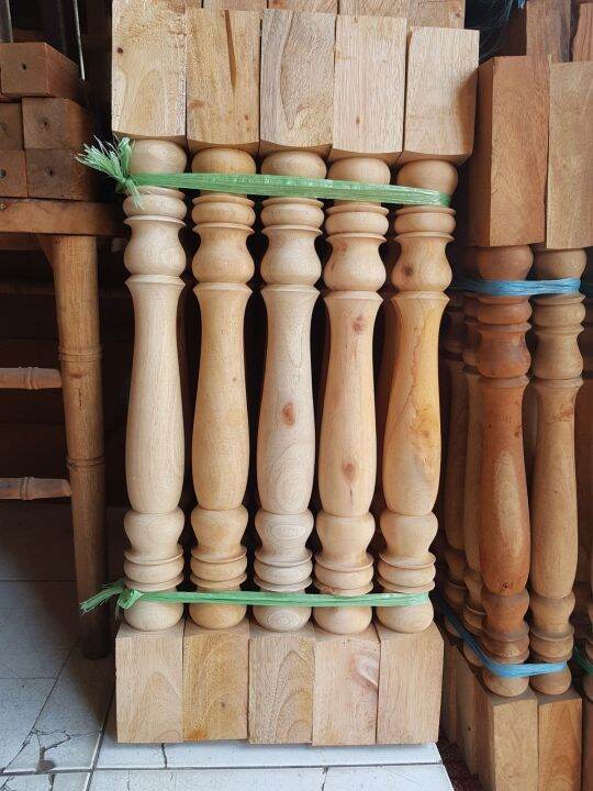 pion pagar kayu 6x6x60cm model kd | Lazada Indonesia