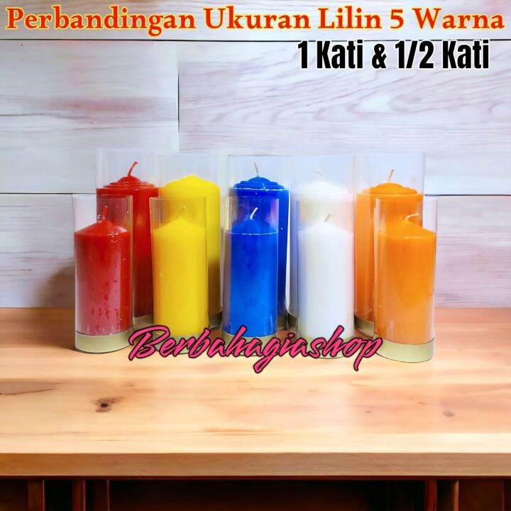 Lilin Sembahyang Buddha 5 Warna Buddhis 2 Ukuran Besar & Kecil Waisak ...