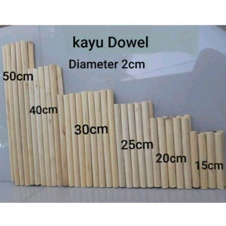 Kayu Dowel, Diameter 2cm, panjang 10cm - 50cm | Lazada Indonesia