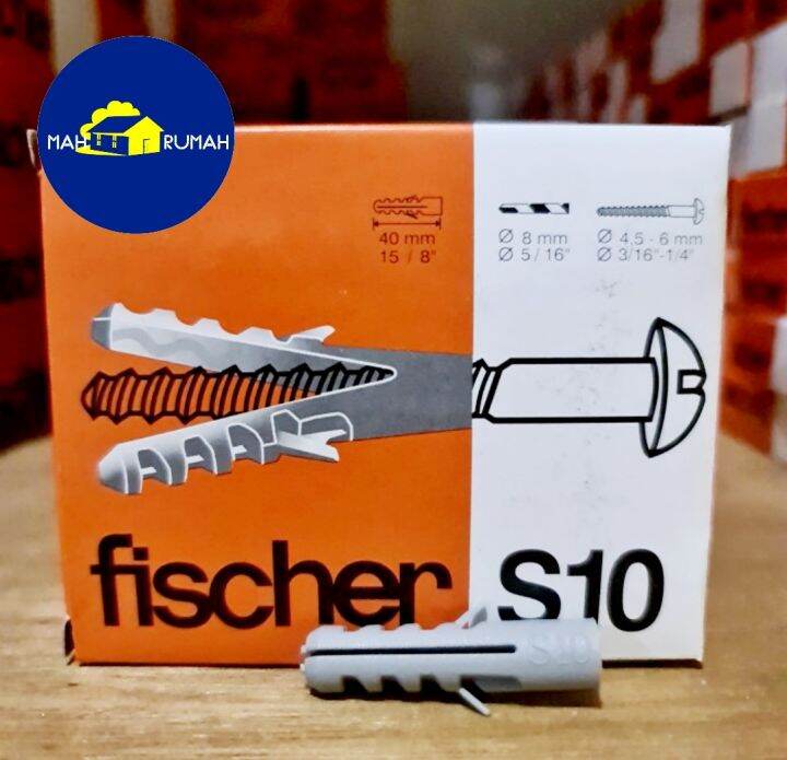 GMP - FISHER S10 10mm S 10 Fiser Viser Baut Tanam Dinding Tembok (1kotak isi +- 50biji) | Lazada ...