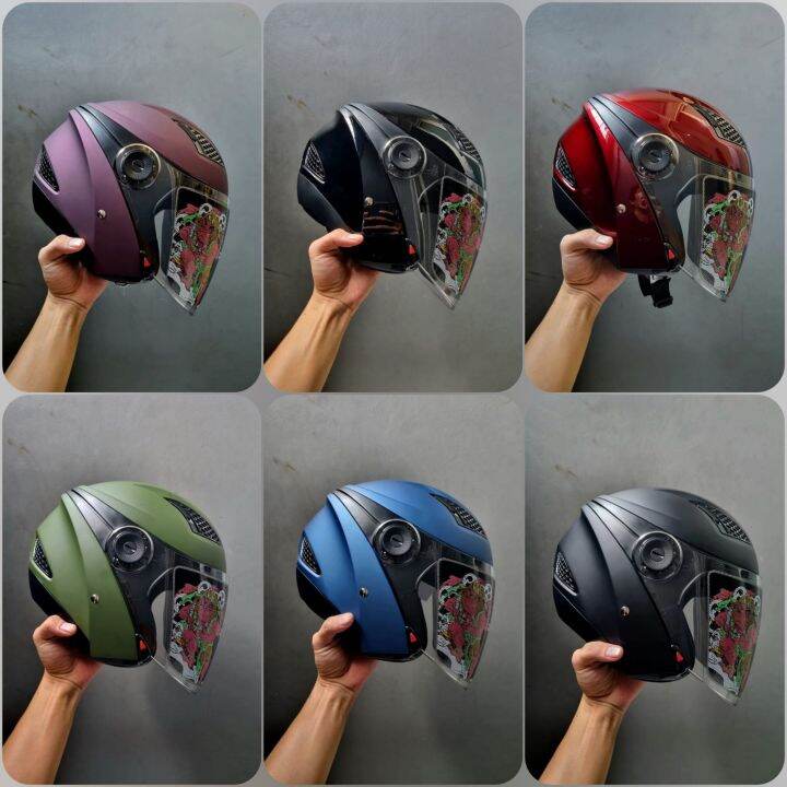 HELM ZS ZEUS 610 PULL WARNA DOBEL VISOR | Lazada Indonesia