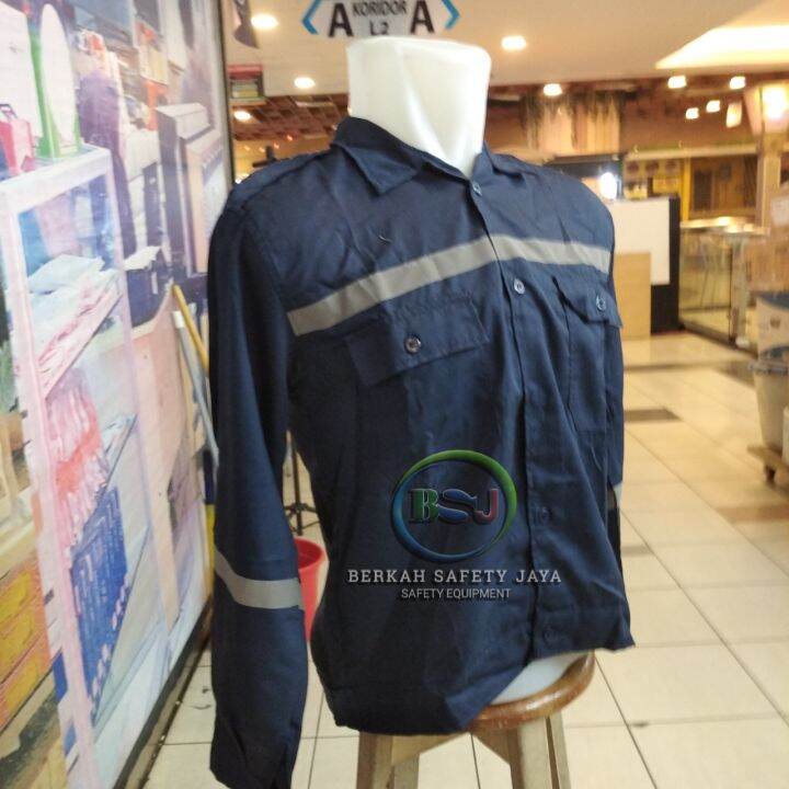 Baju Safety Proyek K3 Lengan Panjang / Baju Safety Kerja Lapangan ...